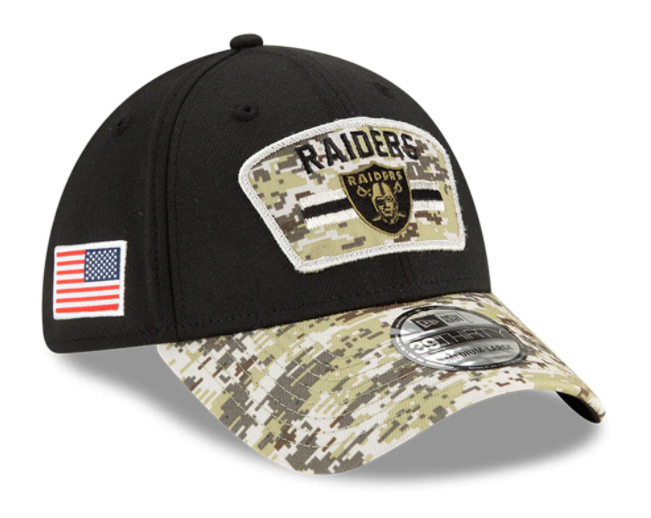 Las Vegas Raiders New Era Salute to Service Sideline 39THIRTY Hat - Bl ...