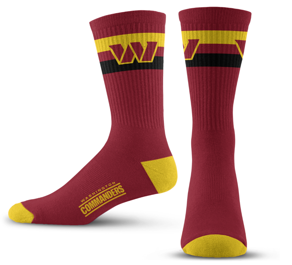 Washington Commanders For Bare Feet TMC Stripe Socks – Casual Gear