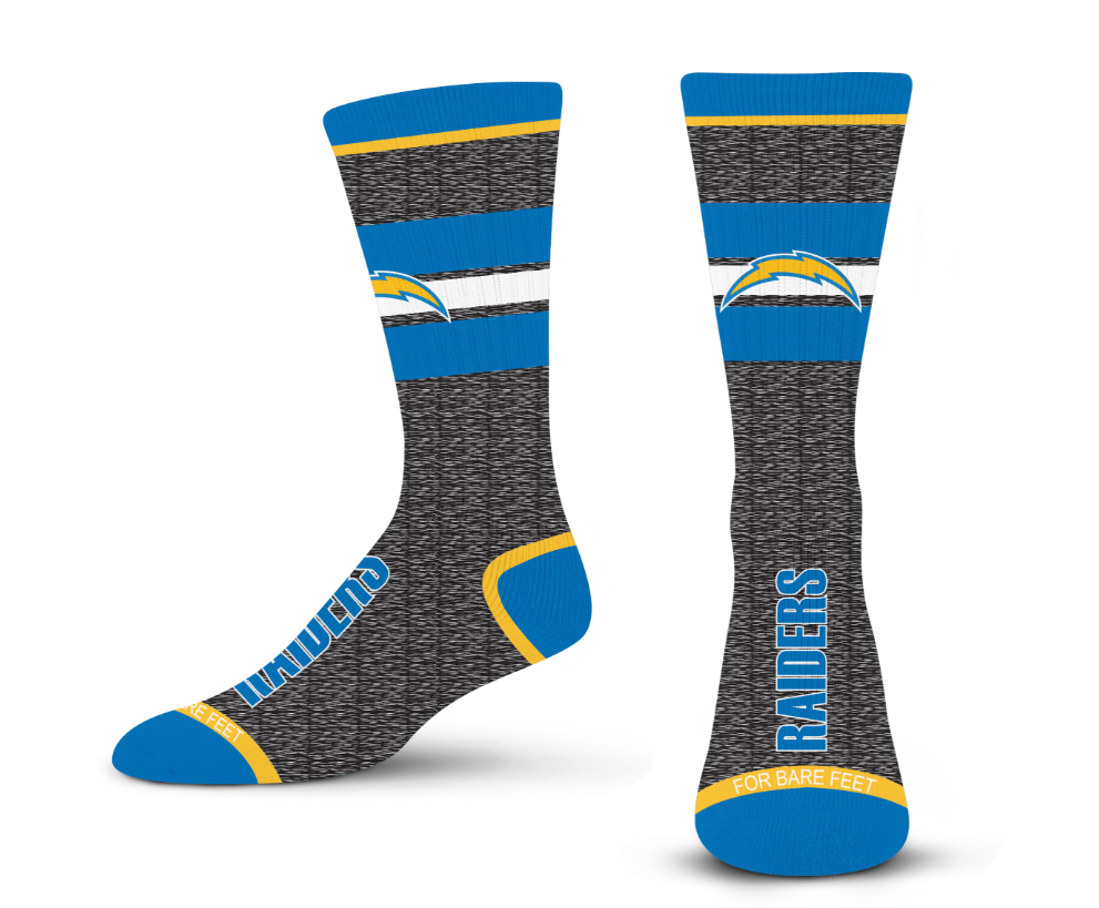 Los Angeles Chargers For Bare Feet Men's Spotlight Marbled Sock ...
